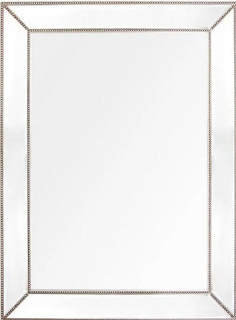 Zeta Wall Mirror Large Antique Silver